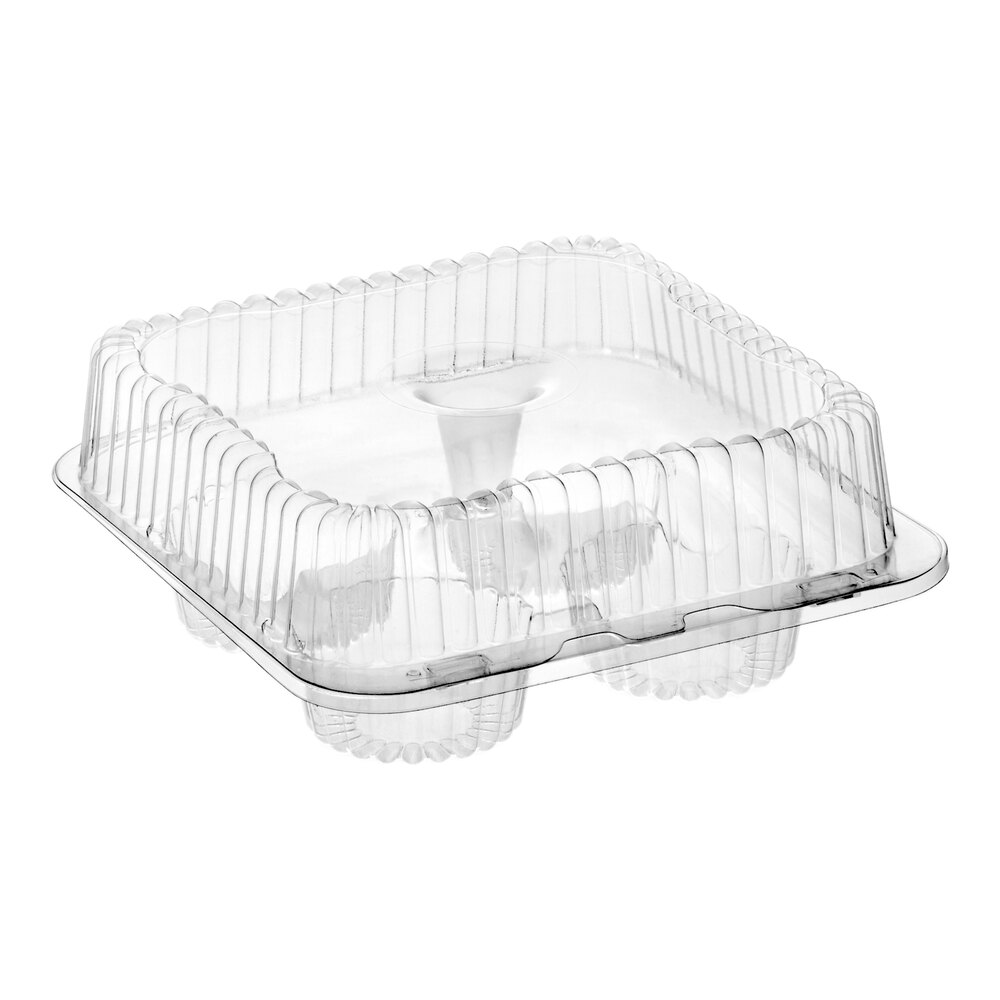 Inline Plastics SureLock 4-Compartment Clear Plastic Hinged Standard ...