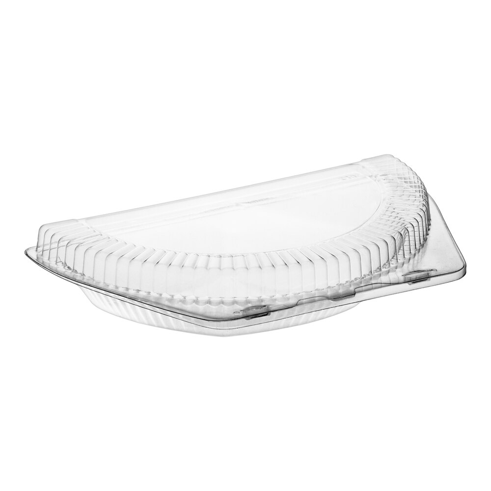 Inline Plastics SureLock 10" Clear Plastic Hinged Half-Pie Container ...