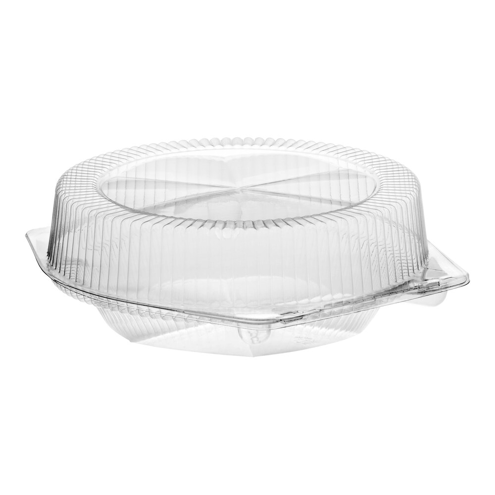 Inline Plastics SureLock 10" Clear Plastic Hinged Pie Container with ...