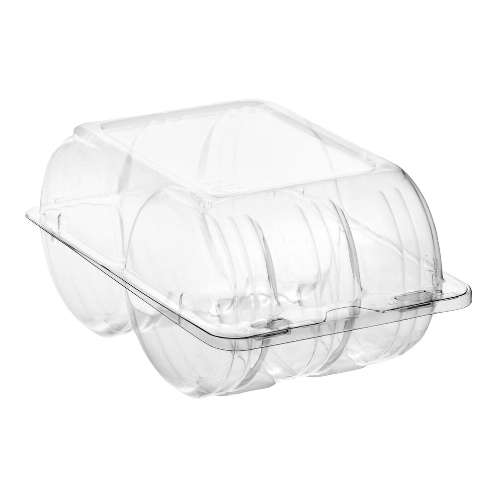 Inline Plastics SureLock 6-Compartment Clear Plastic Hinged Donut ...