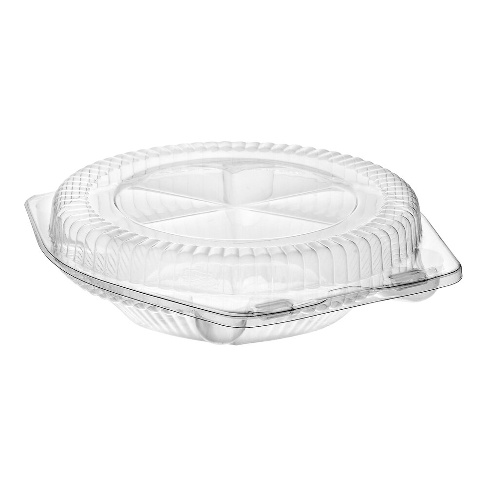 Inline Plastics SureLock 6" Clear Plastic Hinged Pie Container with Low ...