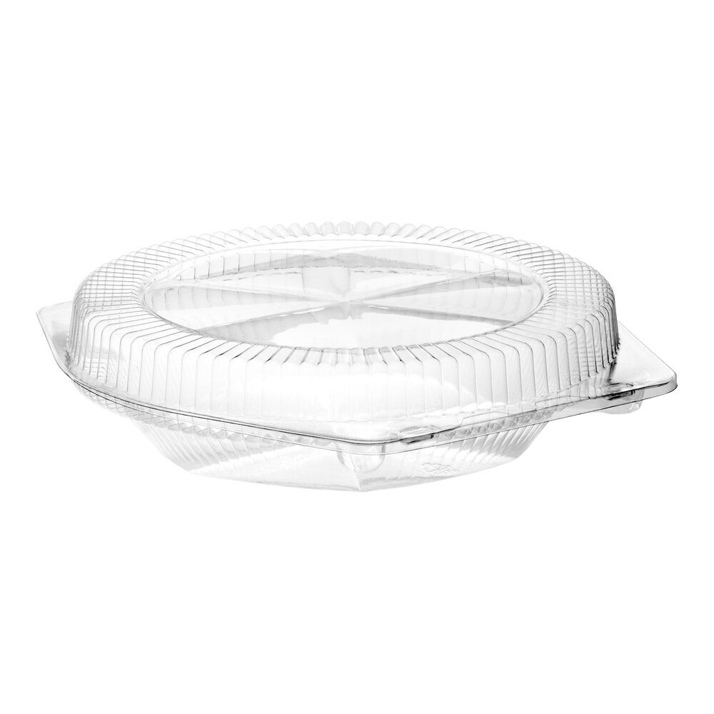 Inline Plastics SureLock 10" Clear Plastic Hinged Pie Container with ...