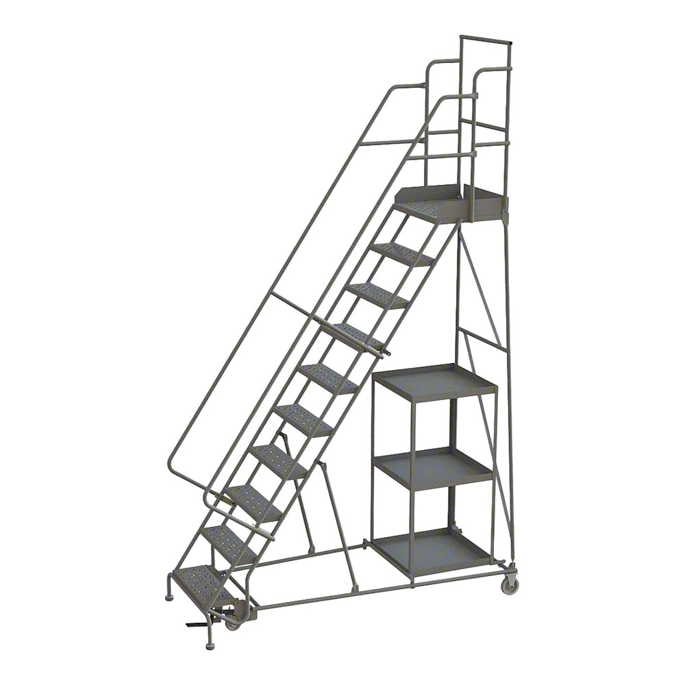 Tri-Arc 10-Step Rolling Safety Ladder / Stock Picking Cart with ...
