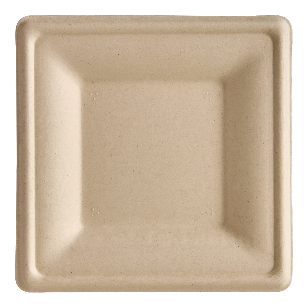 World Centric 6" Compostable Square Fiber Plate - 1,000/Case