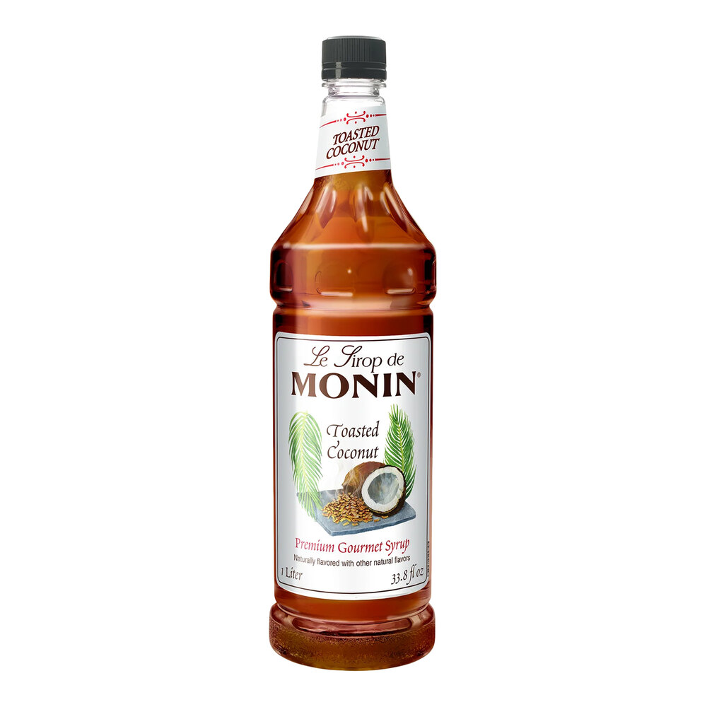 Monin Premium Toasted Coconut Flavoring Syrup 1 Liter - 4/Case