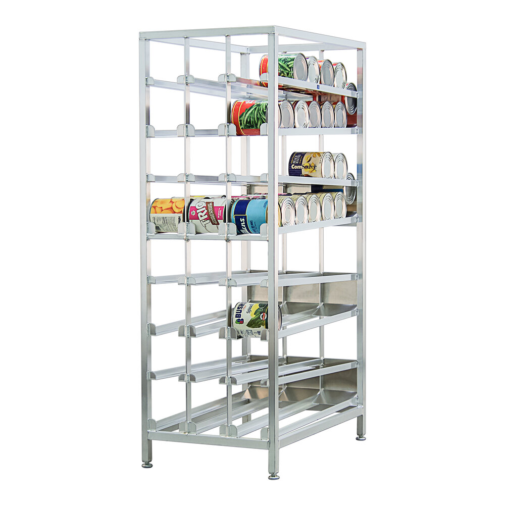 New Age Industrial Standard Full-Size Aluminum Stationary FIFO Can Rack ...