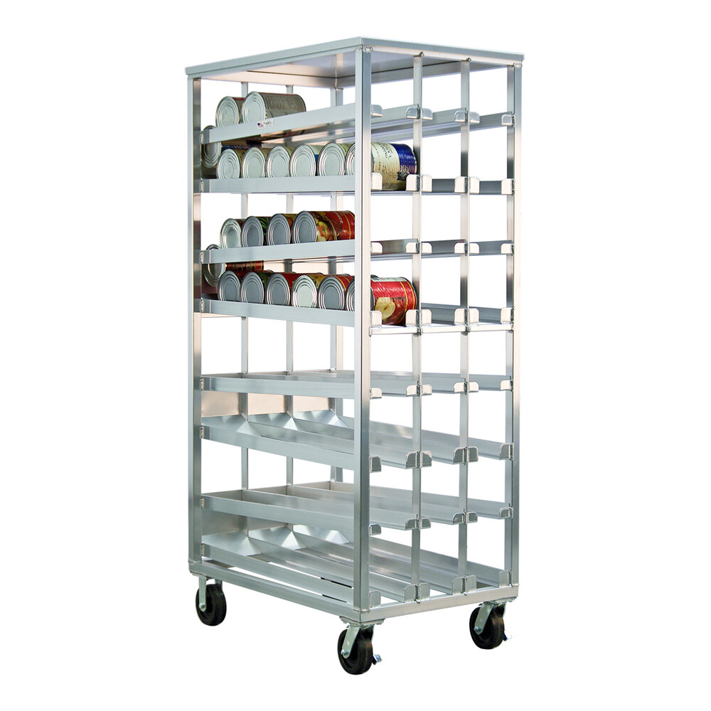 New Age Industrial Heavy-Duty Full-Size Aluminum Mobile FIFO Can Rack ...