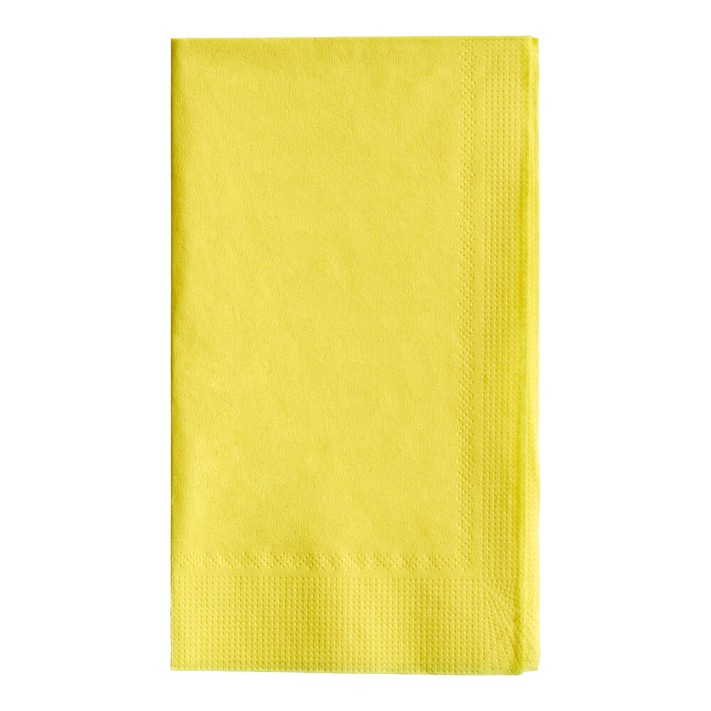 Choice 17" x 15" School Bus Yellow 2-Ply Dinner Napkin - 1,000/Case