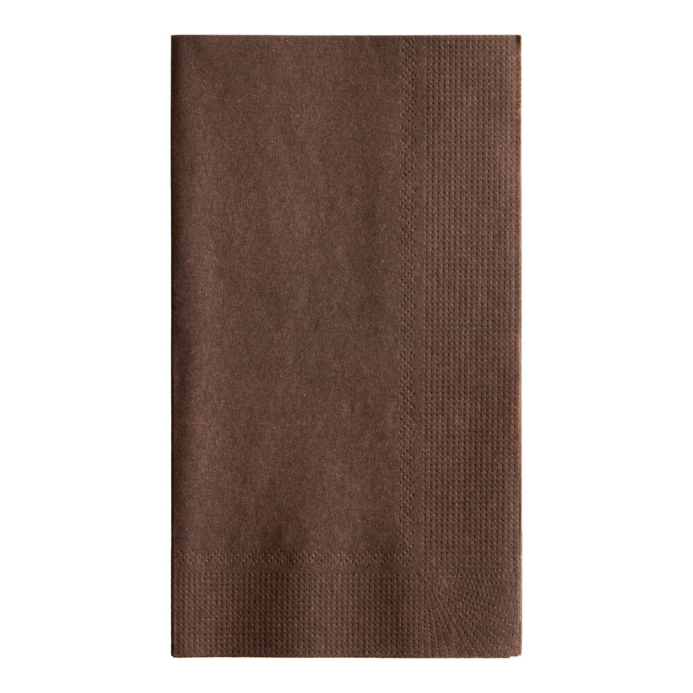 Choice 17" x 15" Chocolate 2-Ply Dinner Napkin - 100/Pack