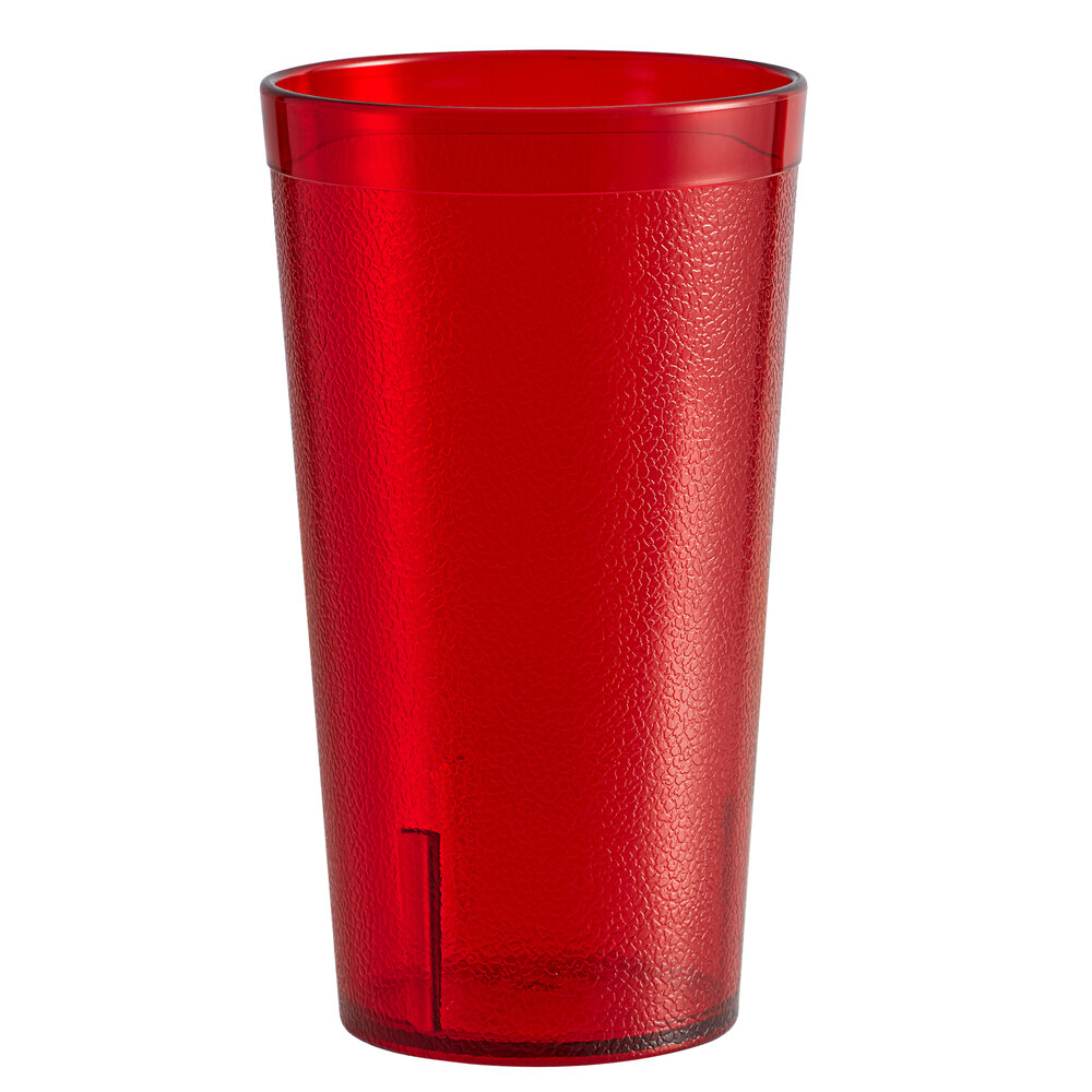 Carlisle 521610 Stackable 16 oz. Ruby SAN Plastic Tumbler - 72/Case
