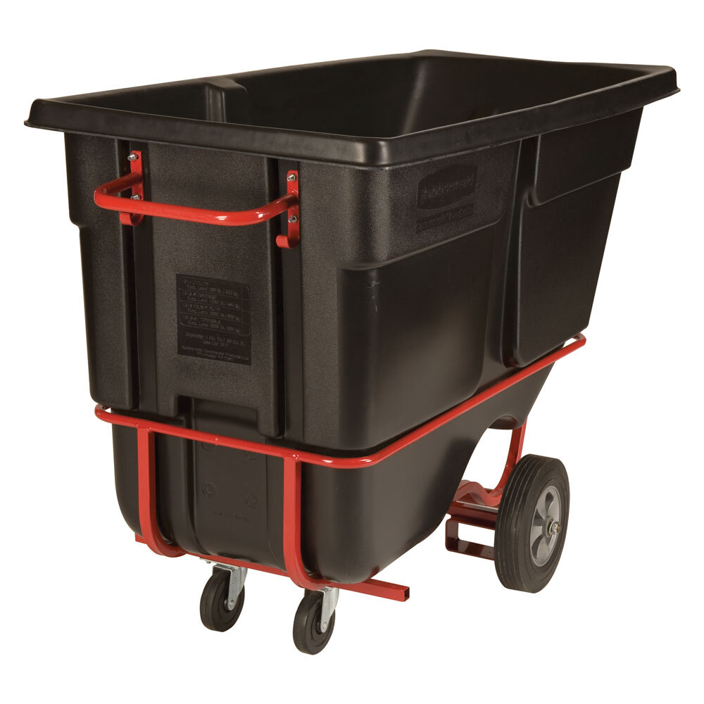 Rubbermaid FG131542BLA Black 1.0 Cubic Yard Forkliftable Tilt Truck ...