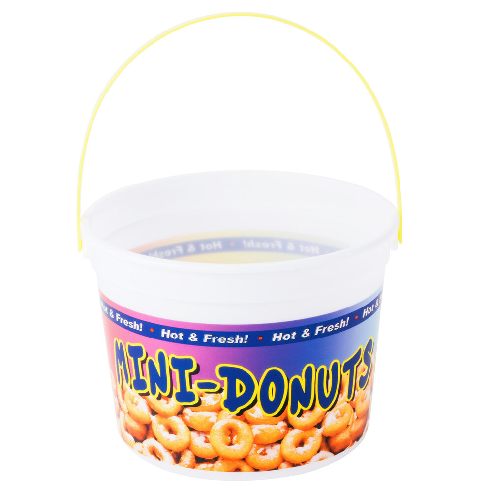 48 oz. Plastic Mini Donut Bucket with Handle - 130/Case