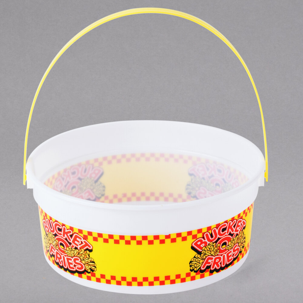 24 oz. Plastic French Fry Bucket with Handle - 170/Case