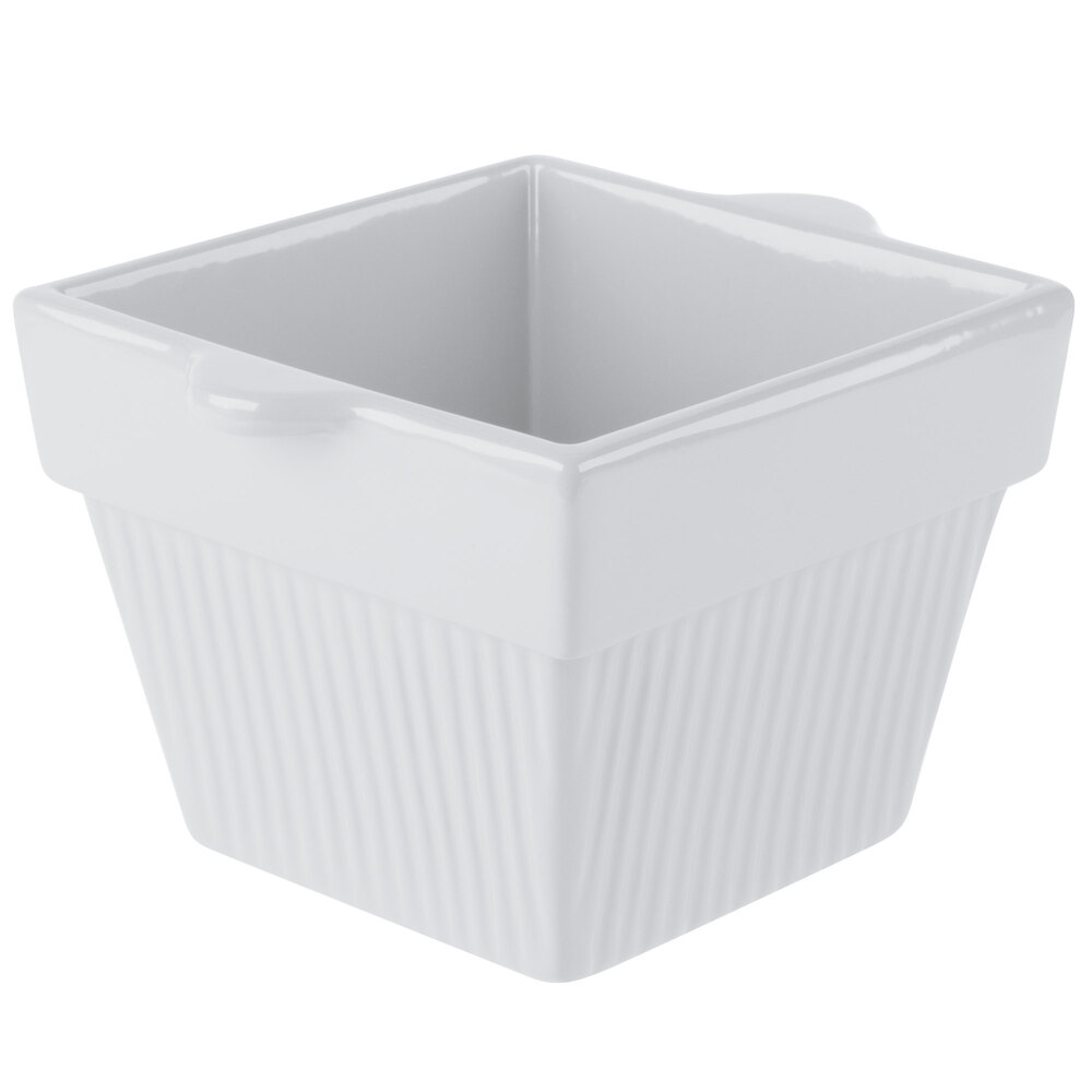 TableCraft CW1460GY 1.5 Qt. Gray Cast Aluminum Square Condiment Bowl