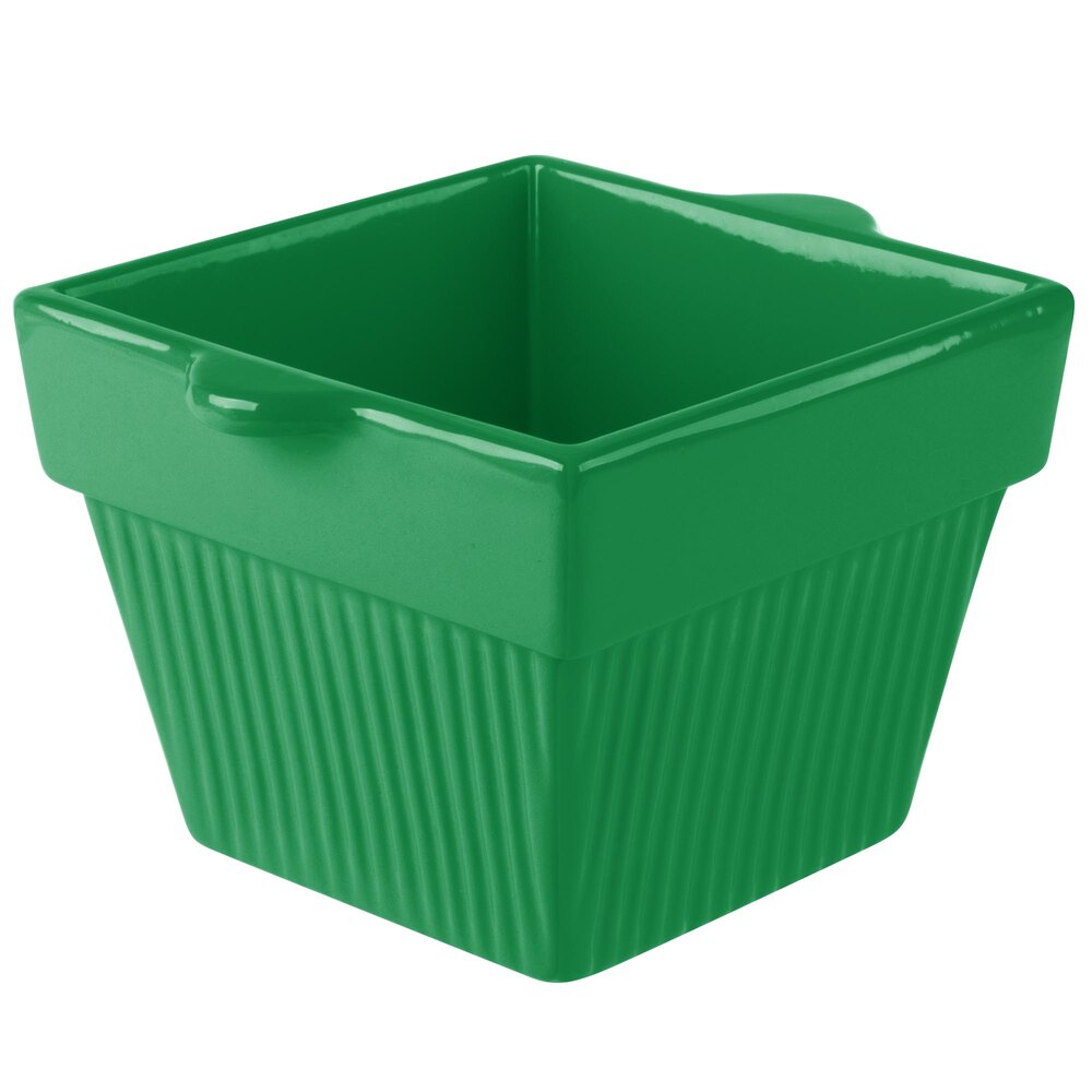 TableCraft CW1460GN 1.5 Qt. Green Cast Aluminum Square Condiment Bowl