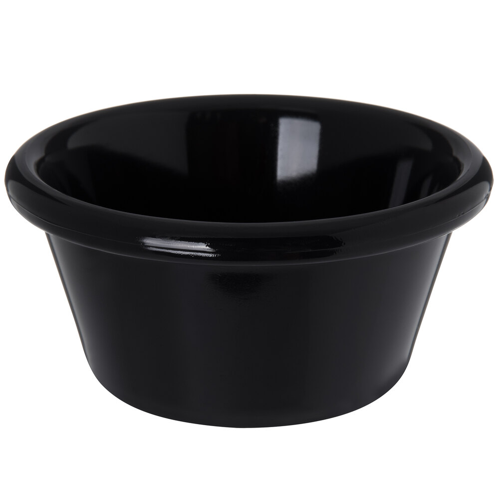 Carlisle 4312303 Black 3 oz. Smooth Plastic Ramekin - 48/Case