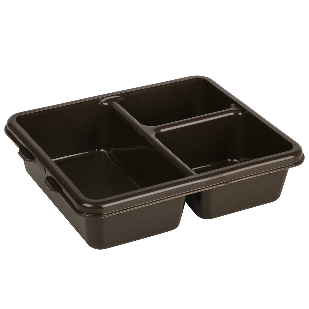 Cambro 9113CP167 9" x 11" Ambidextrous Co-Polymer Brown 3 Compartment ...