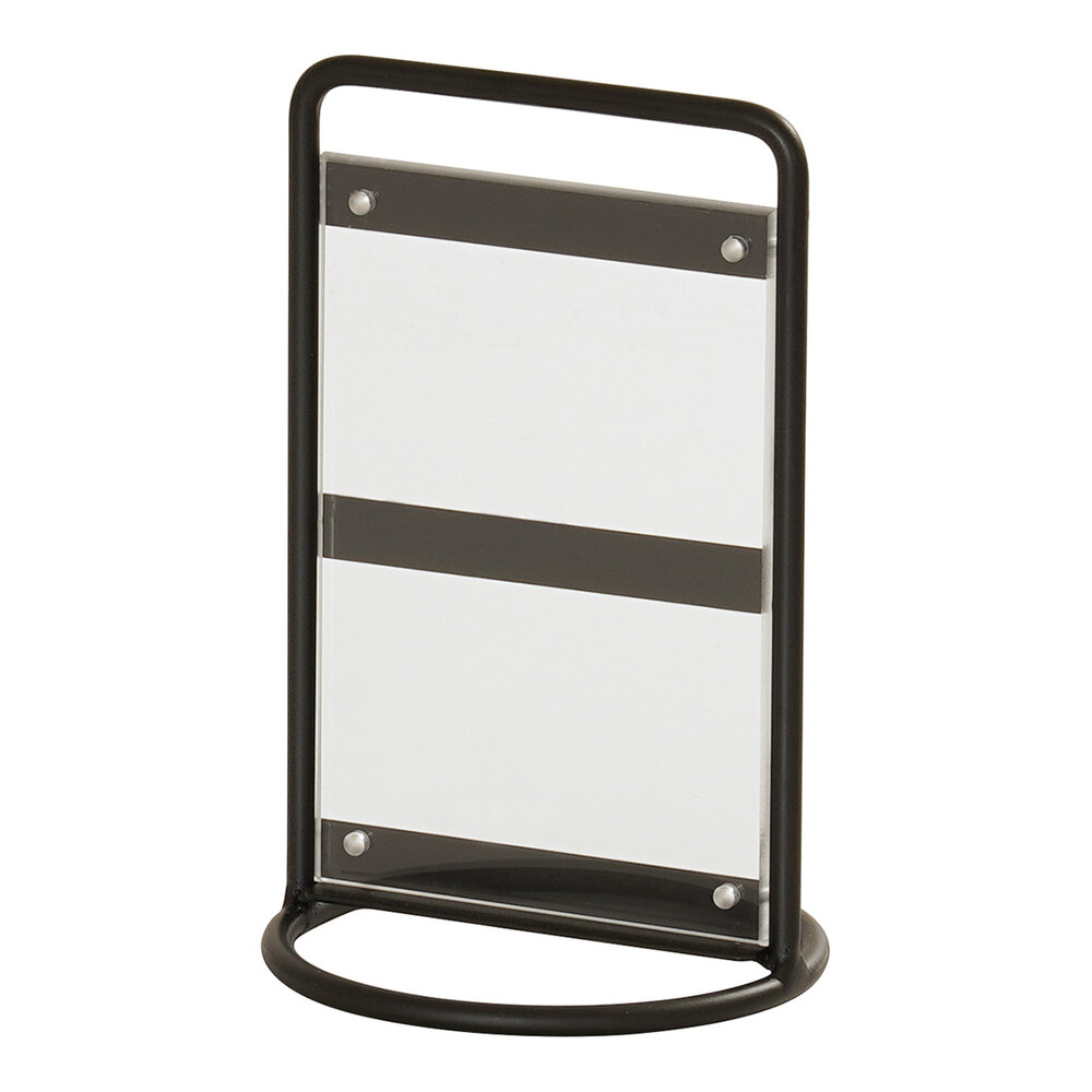 Cal-Mil Logan 4" x 6" Black Wire Sign Holder - 6/Case