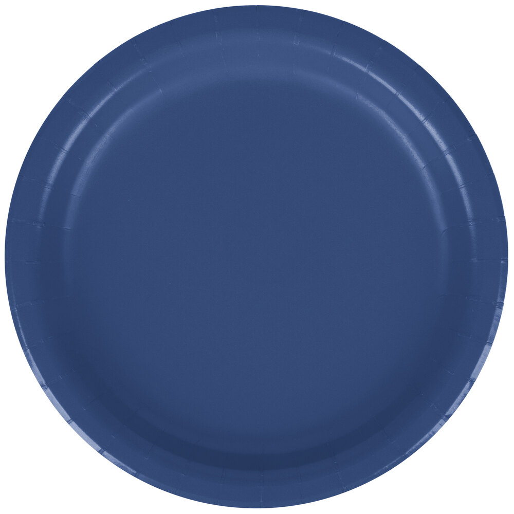 Creative Converting 791137B 7" Navy Blue Paper Plate - 240/Case