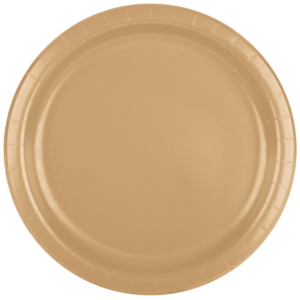 Creative Converting 47103B 9" Glittering Gold Paper Plate - 240/Case