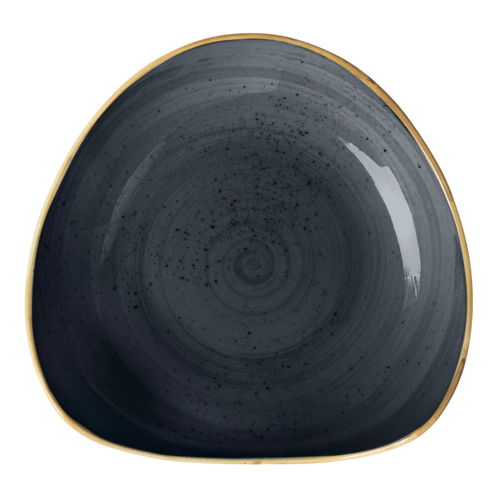 Bon Chef Tavola Artis 8 oz. Triangular Slate Gray Porcelain Bowl - 36/Case