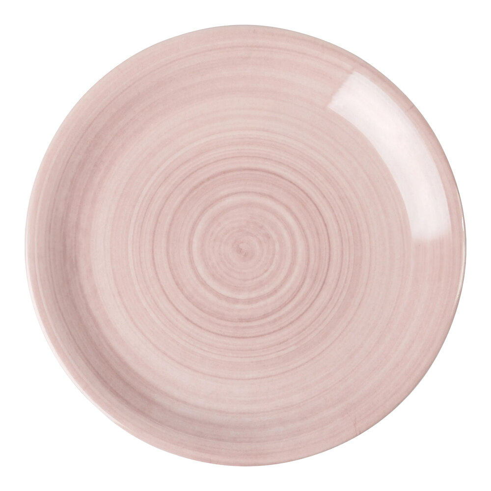 Bon Chef Brushstrokes 8" Round Pink Melamine Coupe Plate - 36/Case