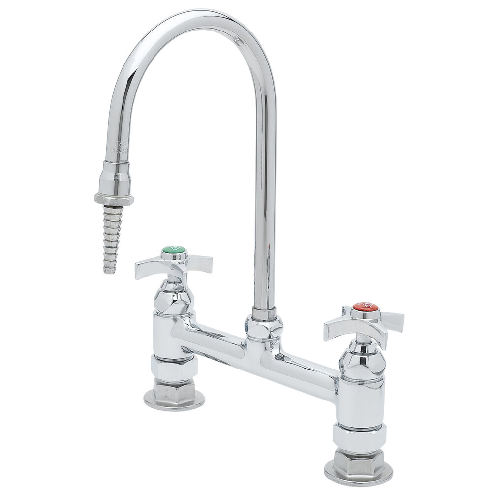 T&S BL-5715-01 Deck Mount Mixing Faucet with 8" Adjustable Centers, 5 7 ...