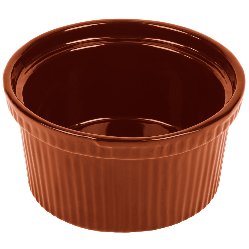 TableCraft CW1620CP 1 Qt. Copper Cast Aluminum Souffle Bowl with Ridges