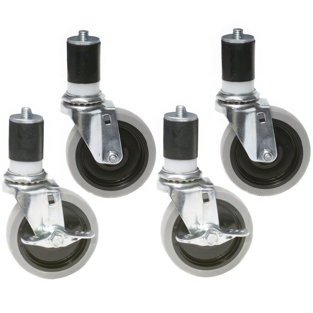 Eagle Group CAH4-SB 5" Zinc Swivel Stem Work Table Casters with ...