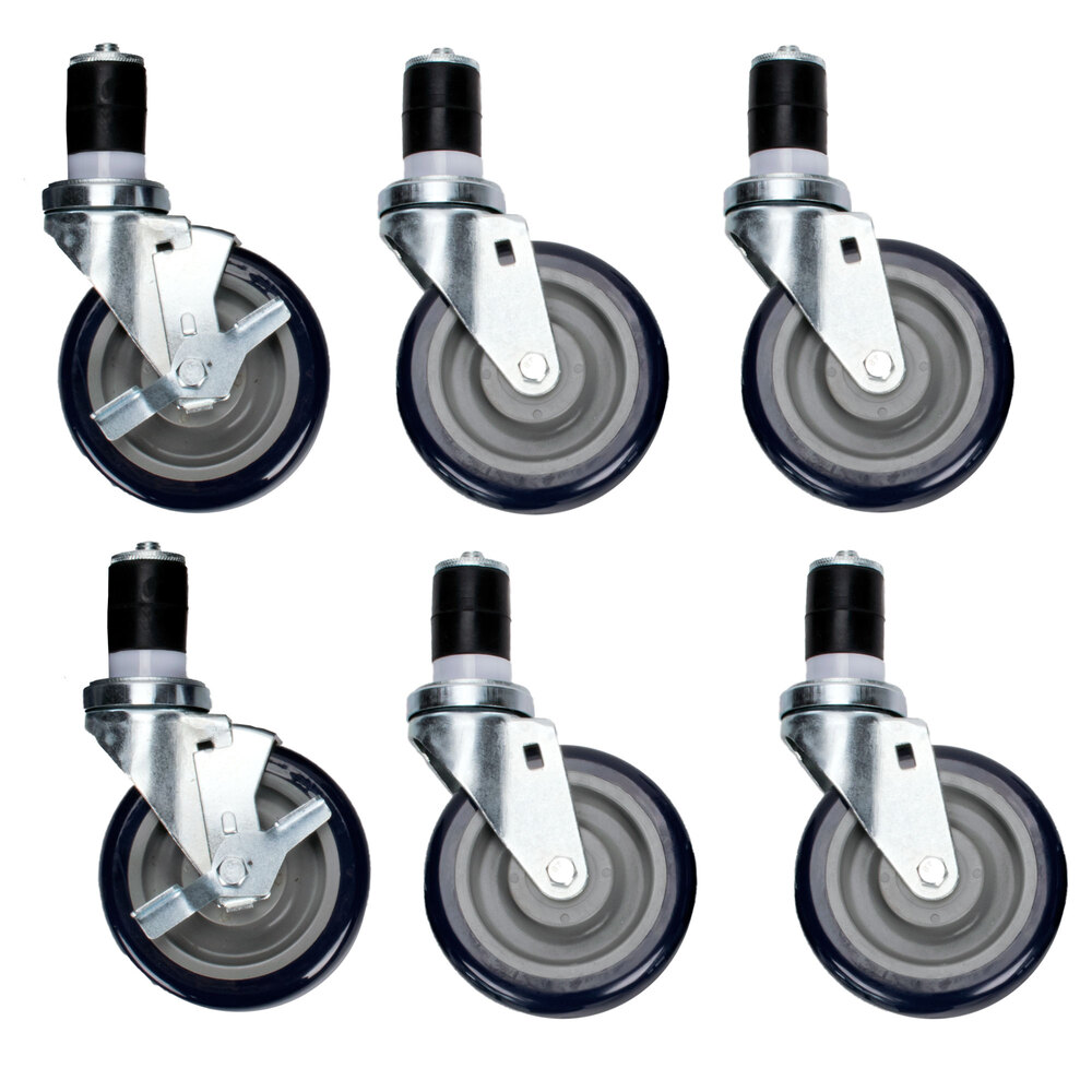 Eagle Group CAH6-SB Equivalent 5" Zinc Swivel Stem Work Table Casters ...