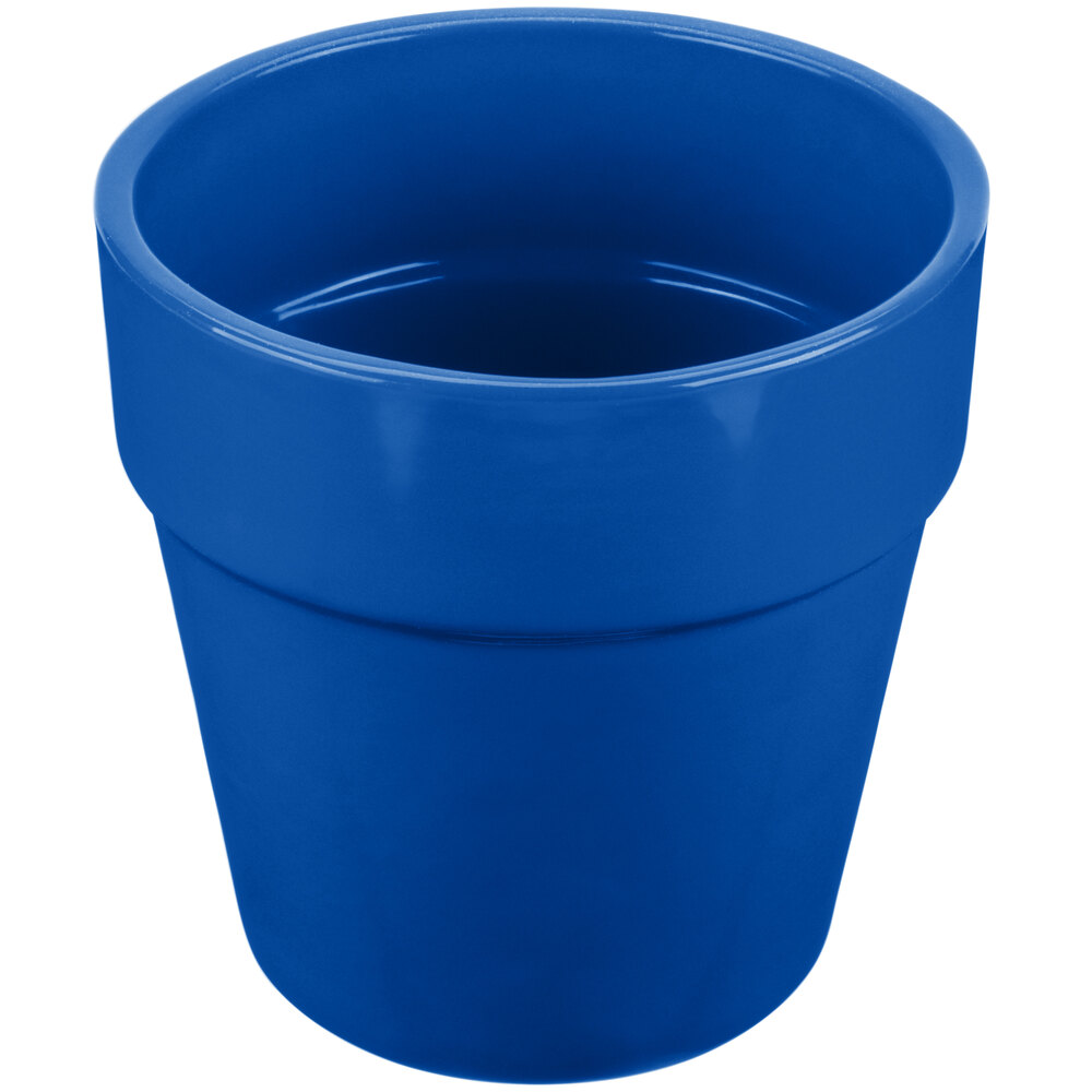 TableCraft CW1445CBL 2 Qt. Cobalt Blue Cast Aluminum Round Condiment Bowl