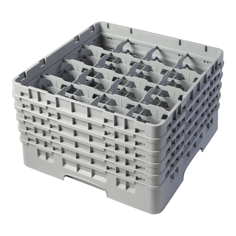 Cambro 16S958-151 Camrack Customizable 10 1/8" High Gray 16 Compartment ...