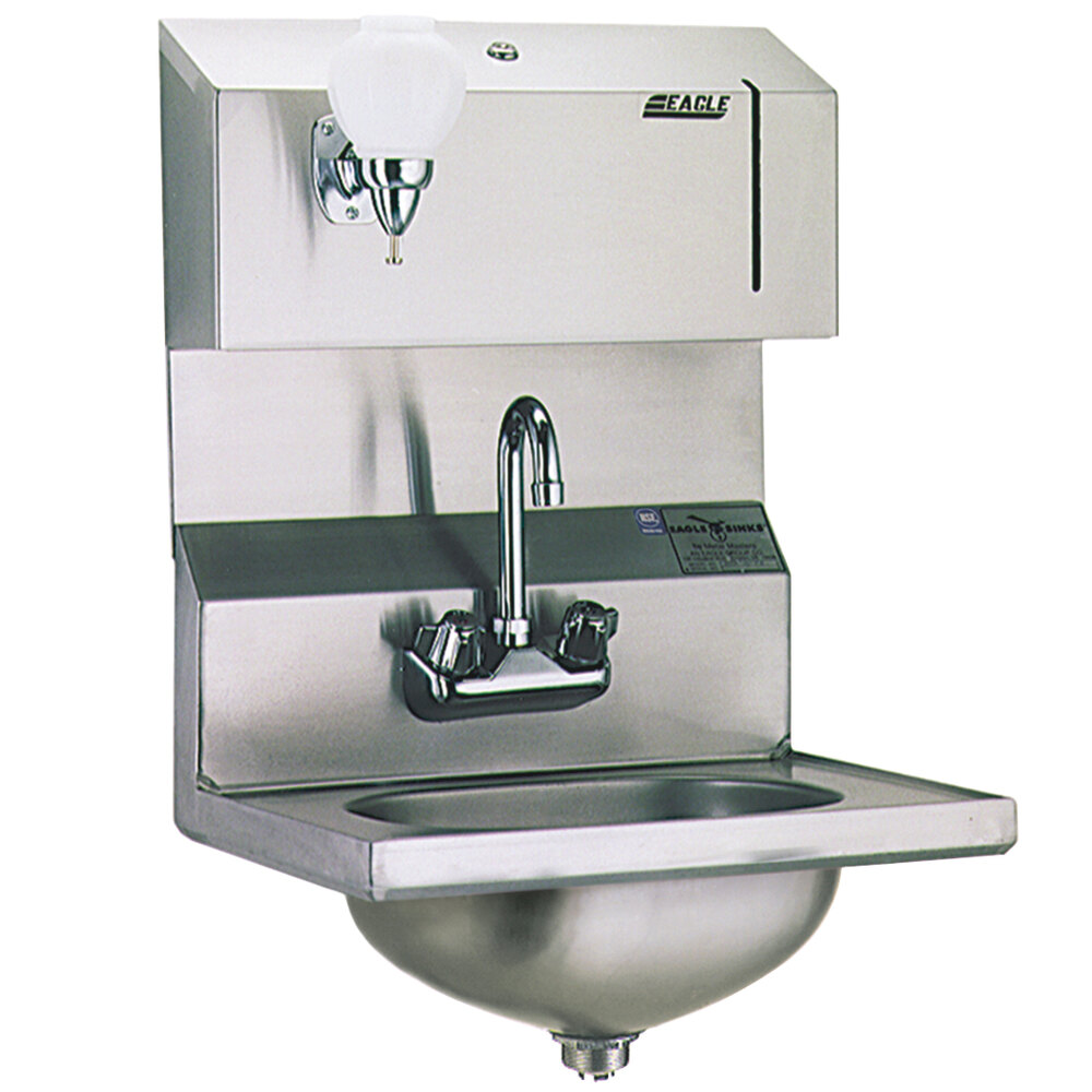 Eagle Group HSA-10-FDP Hand Sink with Gooseneck Faucet, Towel Dispenser ...