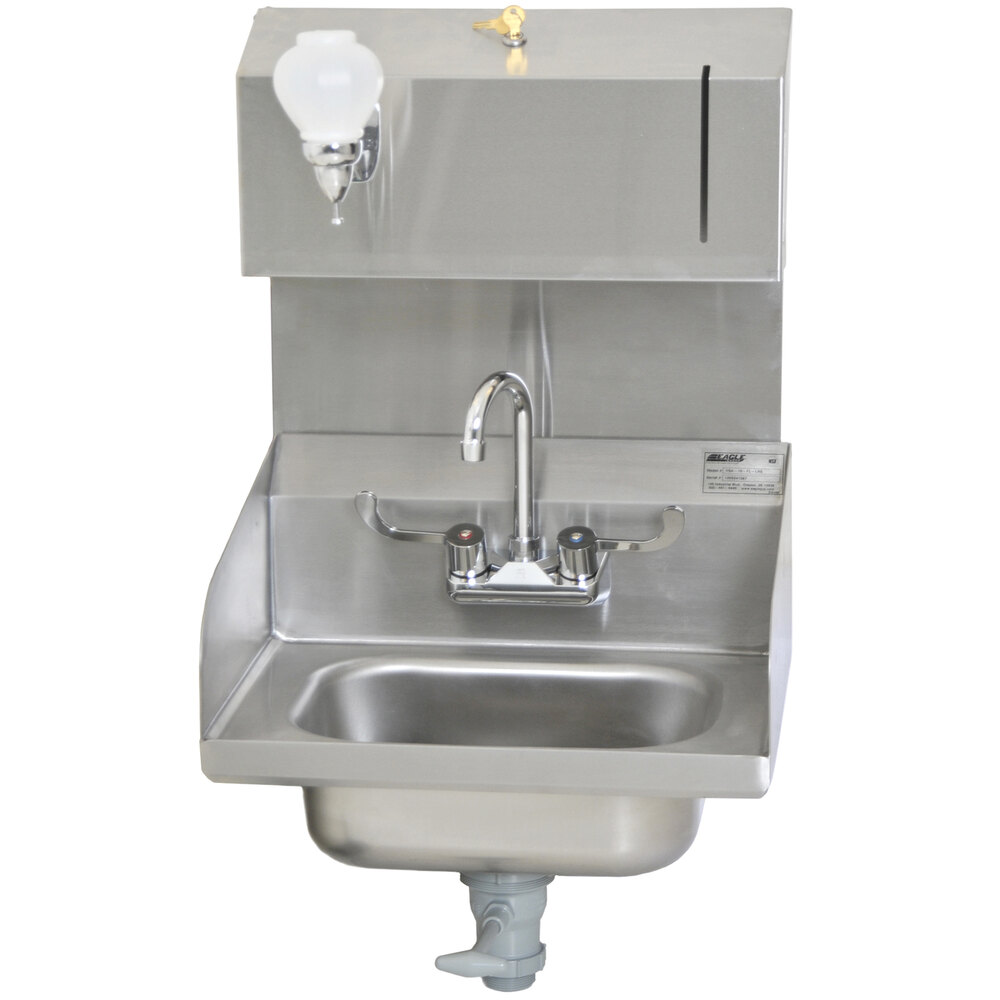 Eagle Group HSA-10-FWLDP-LRS Hand Sink with Gooseneck Faucet, Towel ...