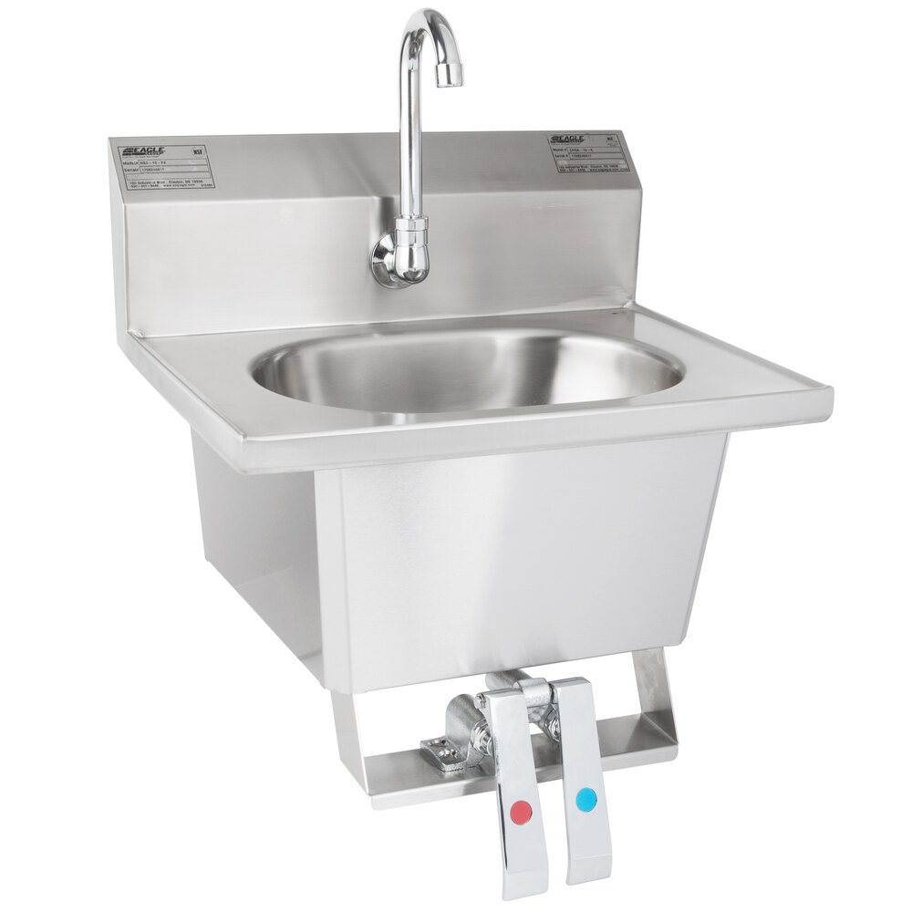 Eagle Group HSA-10-FK-MG MICROGARD® Knee Operated Wall Mount Hand Sink ...