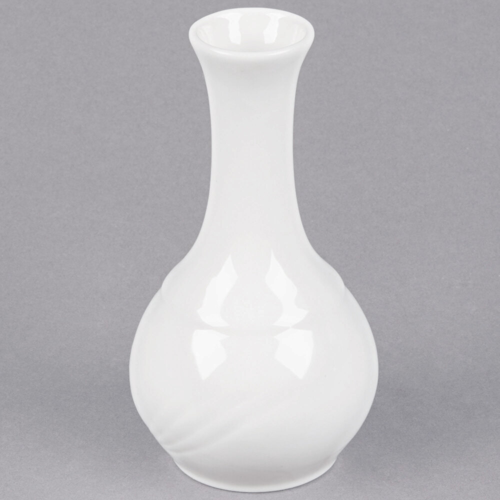 CAC GAD-BV Garden State 1 1/2" x 5 1/2" Bone White Porcelain Bud Vase ...