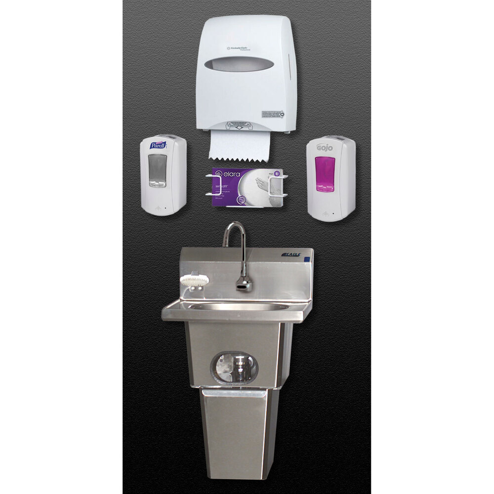 Eagle Group HFL-5000-LRS Touch Free Hand Washing System with Waste Bin ...