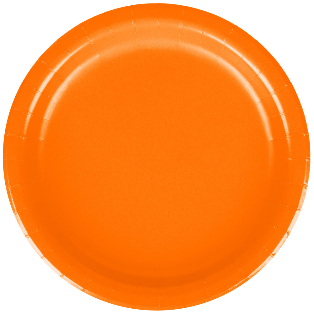 Creative Converting 79191B 7" Sunkissed Orange Paper Plate - 240/Case