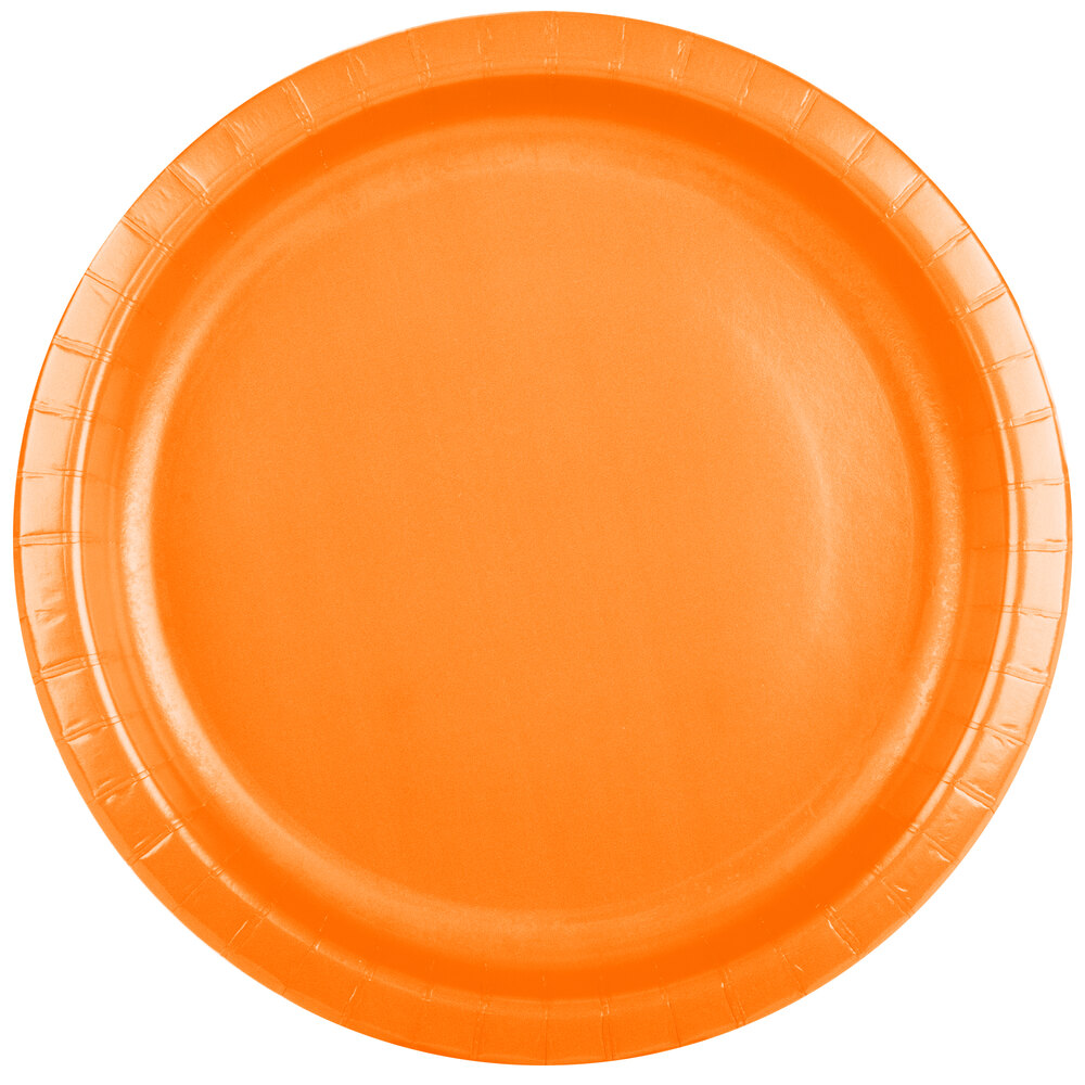Creative Converting 50191B 10" Sunkissed Orange Paper Plate - 240/Case