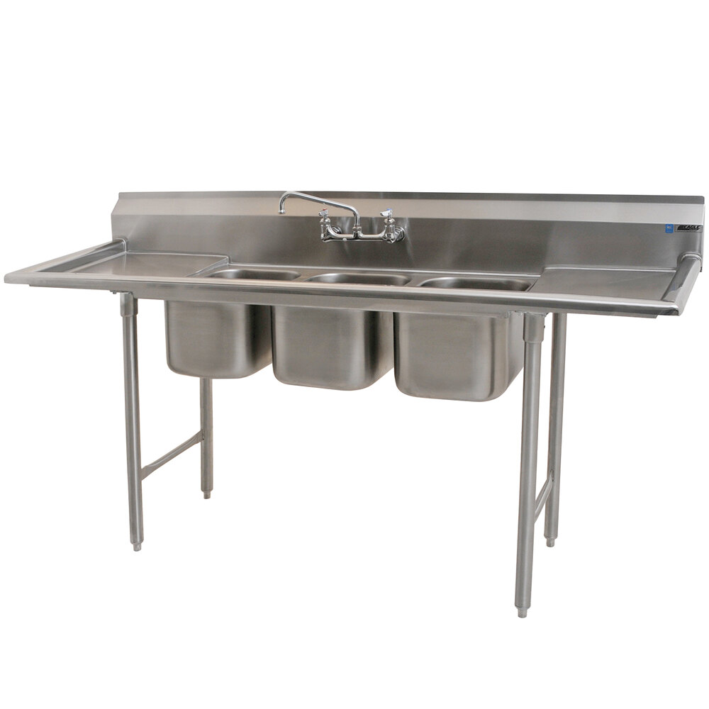 Eagle Group 310-10-3-18 Three Compartment Stainless Steel Commercial ...