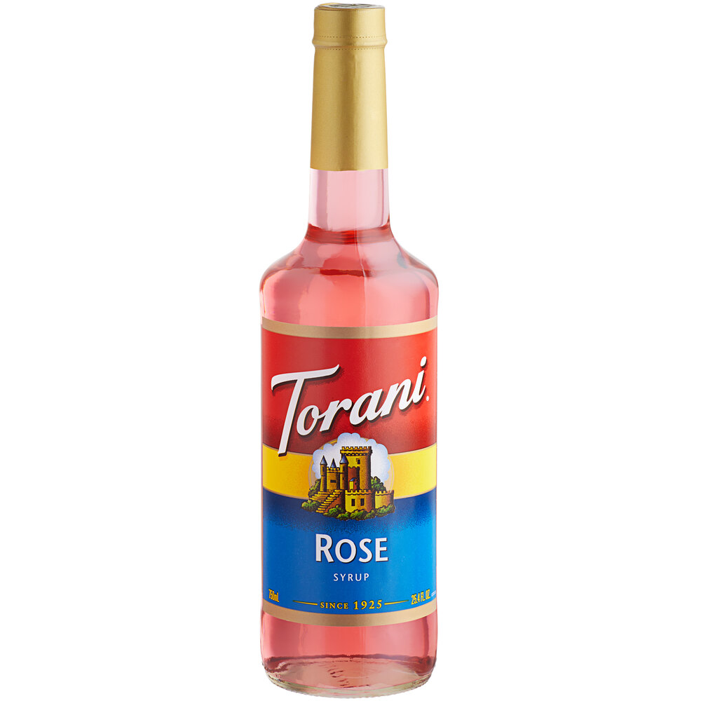 Torani Rose Flavoring Syrup 750 mL Glass Bottle