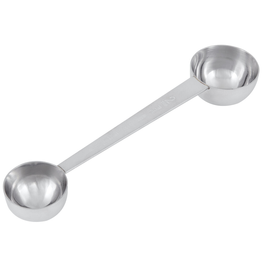Tablecraft 403 1 & 2 Tbsp. Stainless Steel Coffee / Measuring Scoop Combo