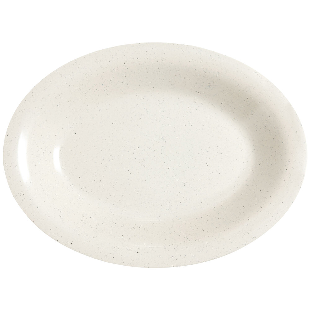 GET OP-220-IR Santa Fe Ironstone 12" Oval Deep Platter - 24/Case