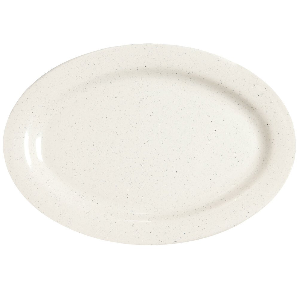 GET OP-215-IR Santa Fe Ironstone 11 1/2" Oval Deep Platter - 24/Case