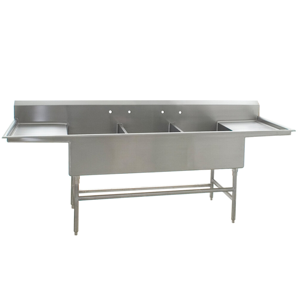 Eagle Group FFN2772-3-30-14/3 Three 24" x 24" Bowl Stainless Steel Spec ...