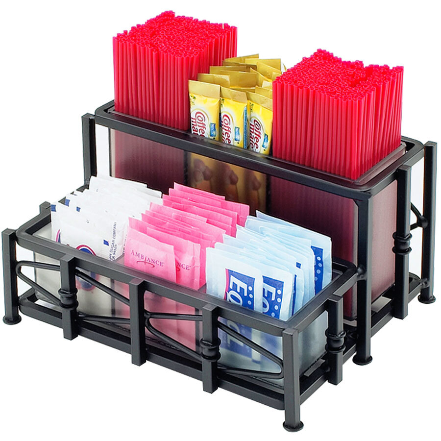 Cal-Mil 1252 Iron Black Condiment Display - 8 1/2" x 6 3/4" x 4"