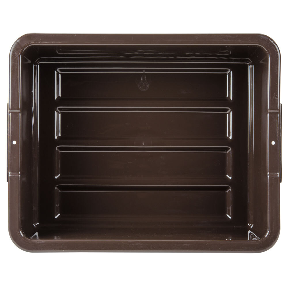 Rubbermaid FG335192BRN Brown Plastic Bus Tub / Bus Box - 21" x 17" x 7"