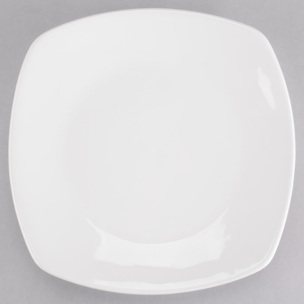 Tuxton BWH-105J 28 oz. White Square Coupe China Pasta Plate - 12/Case