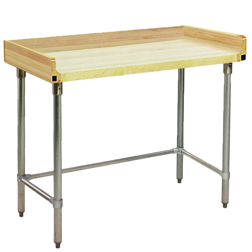 Eagle Group MT3072GT-BS Wood Top Work Table with Galvanized Base and 4 ...