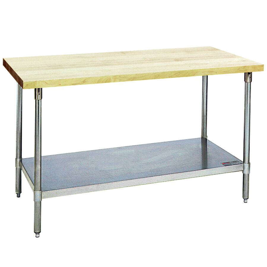 Eagle Group MT3060B Wood Top Work Table with Galvanized Base and ...